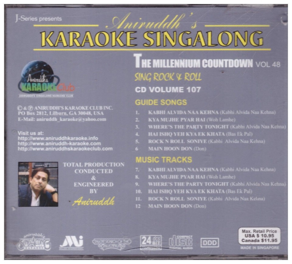 Aniruddh's karaoke Dhamaka Millenium countdown - Cd Vol 48 - Main Hoon ...