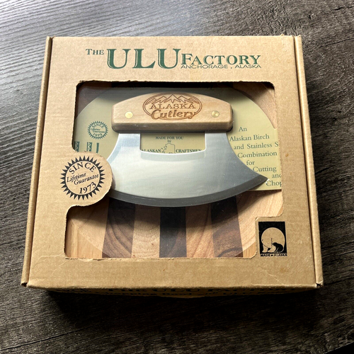 The ULU Factory Blade, Large Bowl Alaska Cutlery w/6" ULU Knife NEW ...