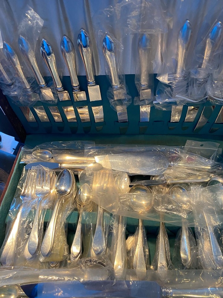 REED AND BARTON STERLING SILVER POINTED ANTIQUE SALAD SERVING SET | eBay