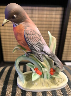 Vintage Lefton China Red Robin Ceramic Hand Painted Figurine Porcelain ...