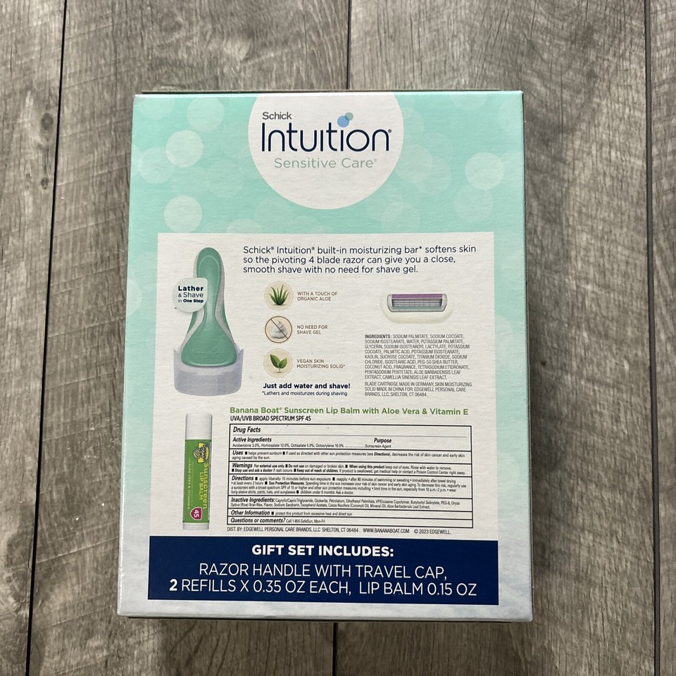 New GIFT Schick intuition sensitive care-gift Set 2 REFILLS & LIPBALM ...