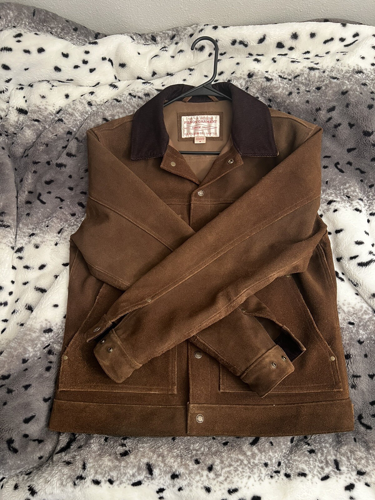 FILSON ROUGHOUT LEATHER SHORT CRUISER JACKET DARK SEP… - Gem