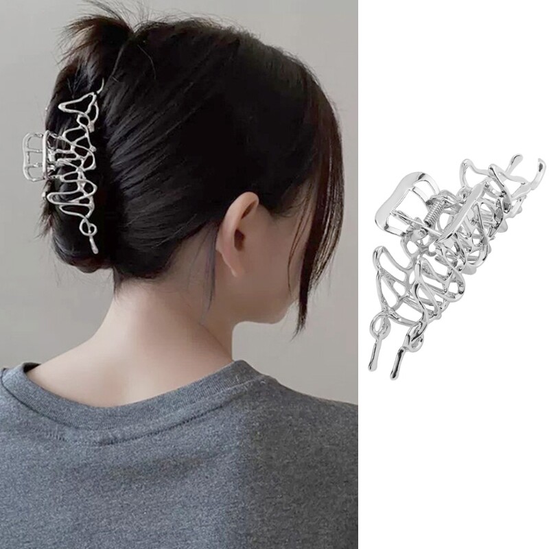 Hair Claw Clips Large Metal Clip Irregular Barrettes Punk Style Hair ...