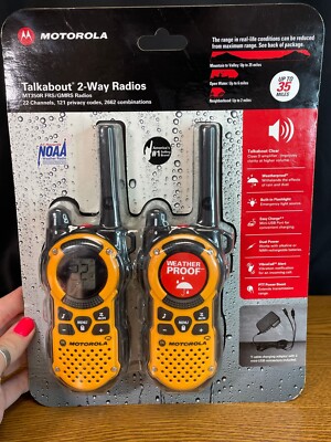 Motorola Talkabout MT350R Yellow Black Weatherproof 22 Channels Two Way ...