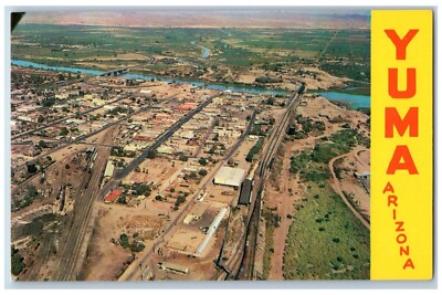 Yuma Arizona AZ Postcard Aerial View Looking West Across City ...