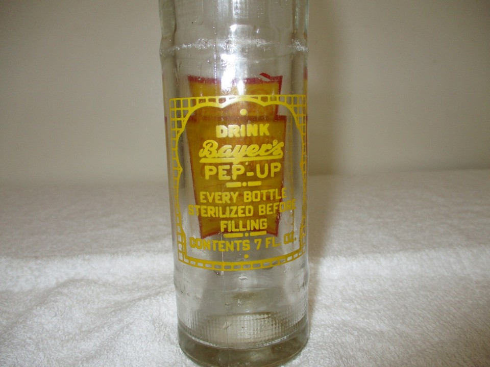RARE GLASS SODA POP BOTTLE BAYER'S SPARKLING BEVERAGES PEP-UP | eBay