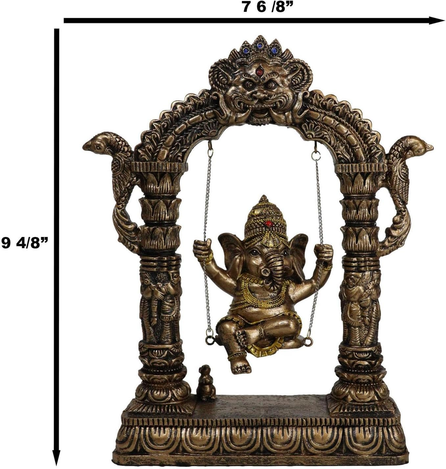 Ebros 9" Tall Hindu Supreme Elephant God Baby Ganesha Playing on Swing ...