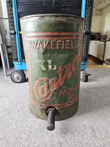 SUPERB RARE VINTAGE WAKEFIELD CASTROL XL MOTOR OIL DRUM AUTOMOBILIA ...