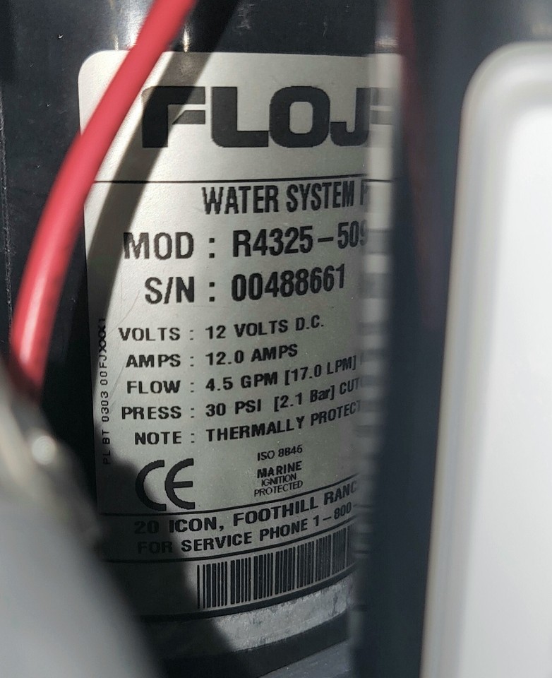 Flojet R2880 DUAL Water Pressure System Pump 4325/Tank 20799 Yacht RV ...