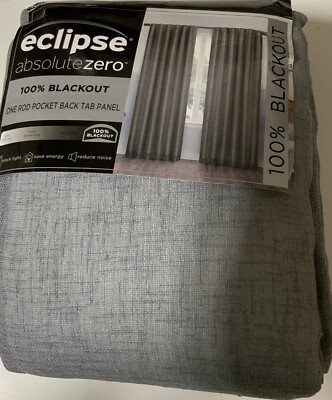 🌔 Eclipse Nora Solid Absolute Zero Blackout Curtain 👉1 Panel👈Gray(50x108)🆕 | eBay