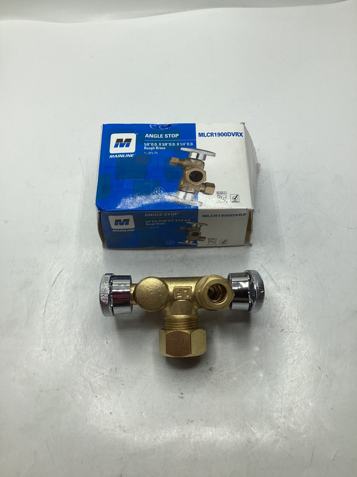 MAINLINE MLCR1900DVRX DUAL OUTLET ANGLE STOP 5/8 O.D. X 3/8" O.D. X 1/4 ...