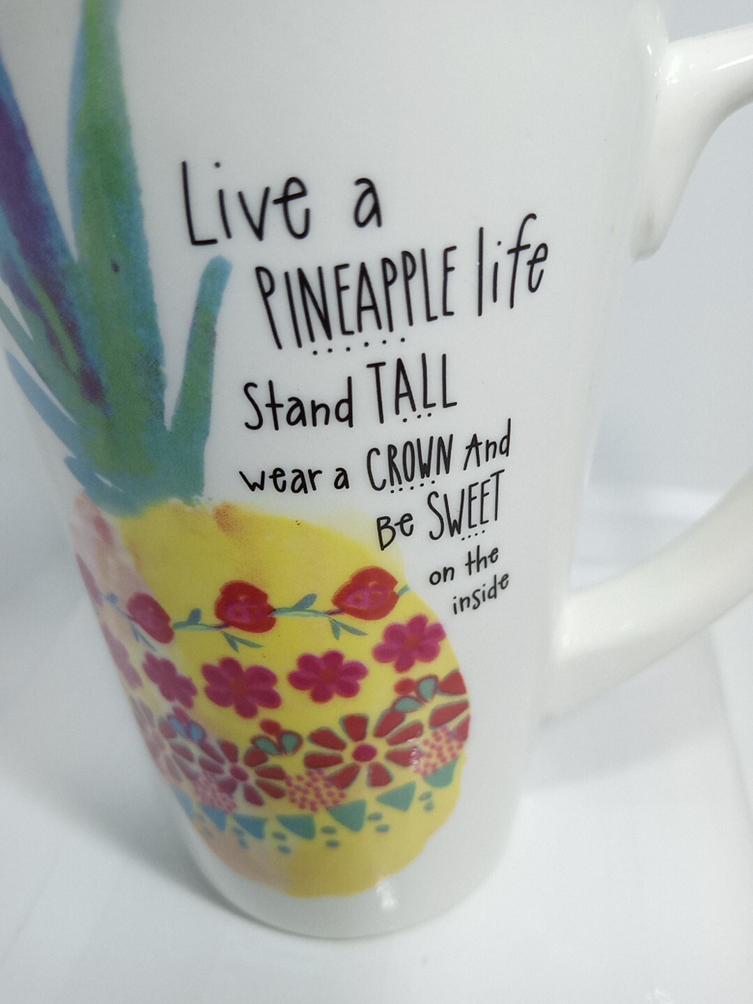 NATURAL LIFE COFFEE MUG. LIVE A HIGH VIBRATION LIFE MUG. PINEAPPLE LIFE ...