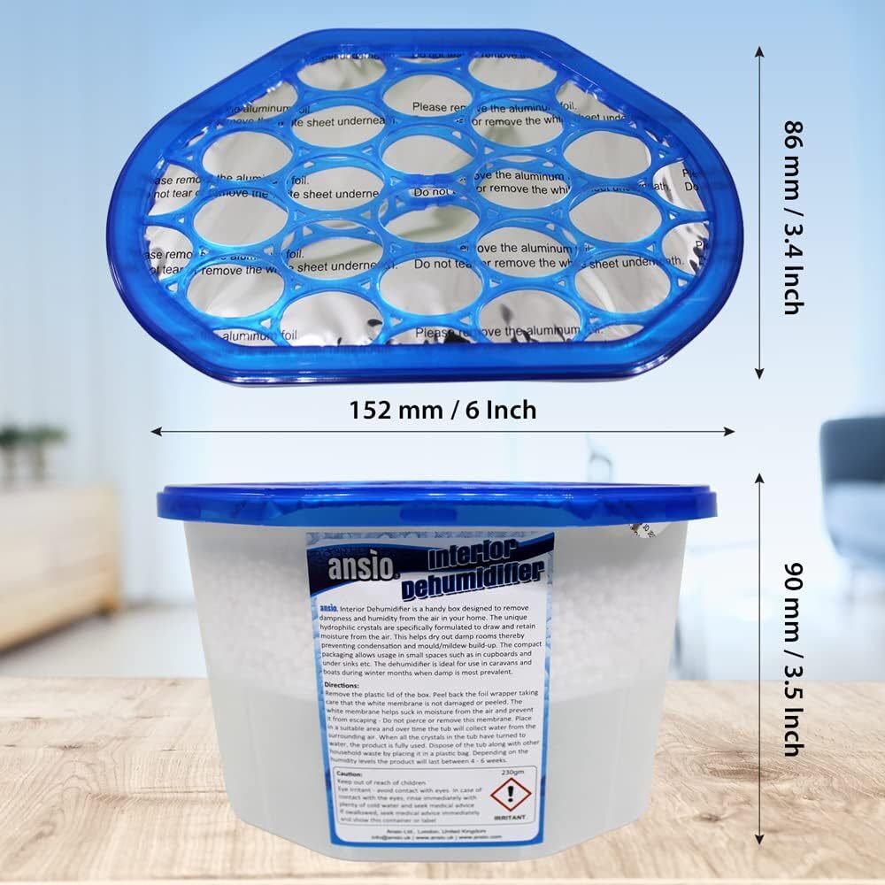 ANSIO 500ml Dehumidifier for Damp, Condensation Remover Moisture ...