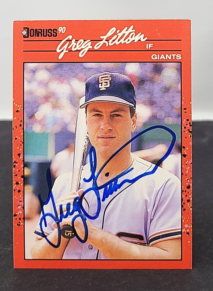 GREG LITTON Signed Autograph 1990 Donruss Baseball Card 453 San ...