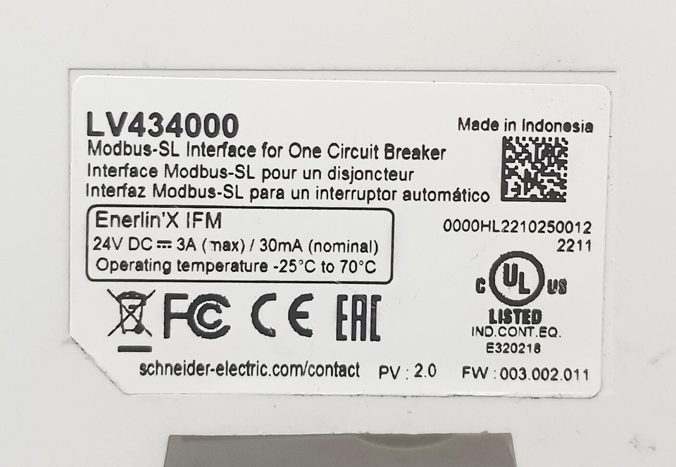 Schneider Electric LV434000 MODBUS SL INTERFACE Circuit breaker Enerlin ...