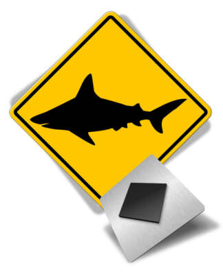 Caution Sharks - Aluminum Fridge Magnet - Made in the USA | eBay