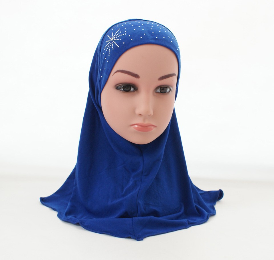 2-6Y Muslim Kids Girls All Cover Hijab Scarf Islamic Ramadan Headwear ...