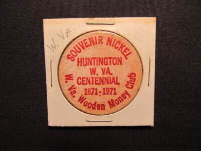 Huntington, West Virginia Wooden Nickel Token - Centennial Wood Nickel ...