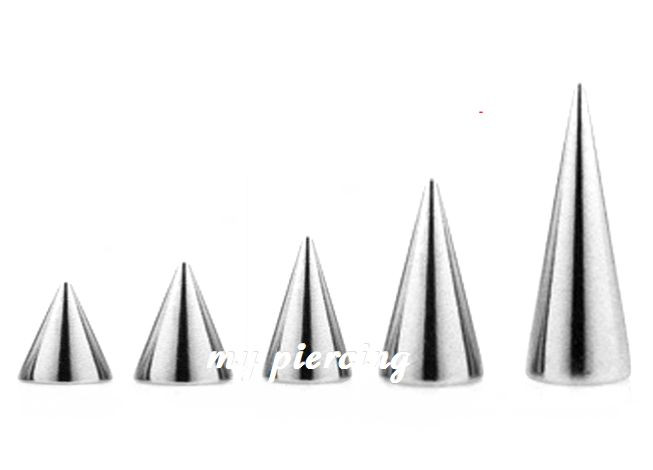 10pcs Threaded Spikes Replacement Body Jewelry Parts Steel 14g,16g~3x3 ...