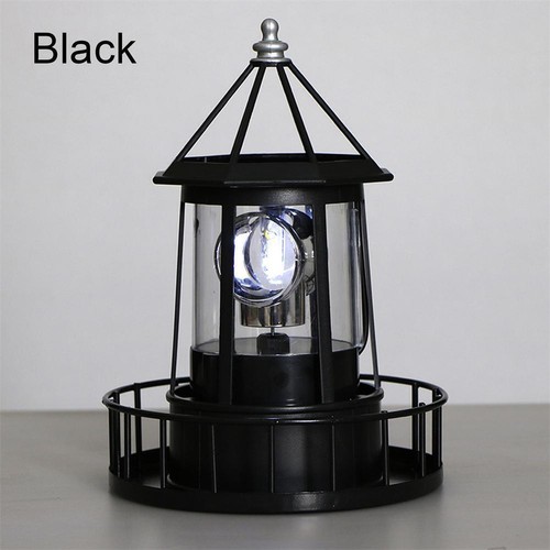 Solar Powered LED Rotating Lighthouse Night Light Outdoor Home Garden ...
