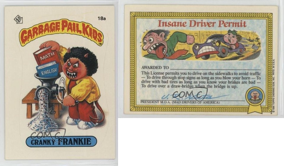 1985 Topps Garbage Pail Kids Series 1 Matte Cranky Frankie (One Star ...