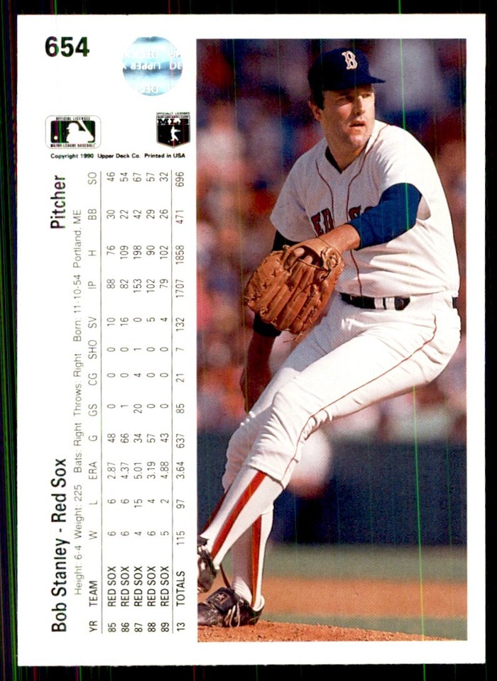 1990 Upper Deck Bob Stanley Baseball Cards #654 | eBay