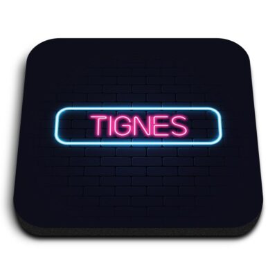 1x Square Fridge MDF Magnet Neon Sign Design Tignes Commune France ...