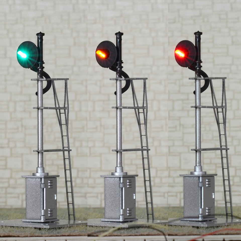 1 x HO scale model railroad tri-lights searchlight signal fine metal ...