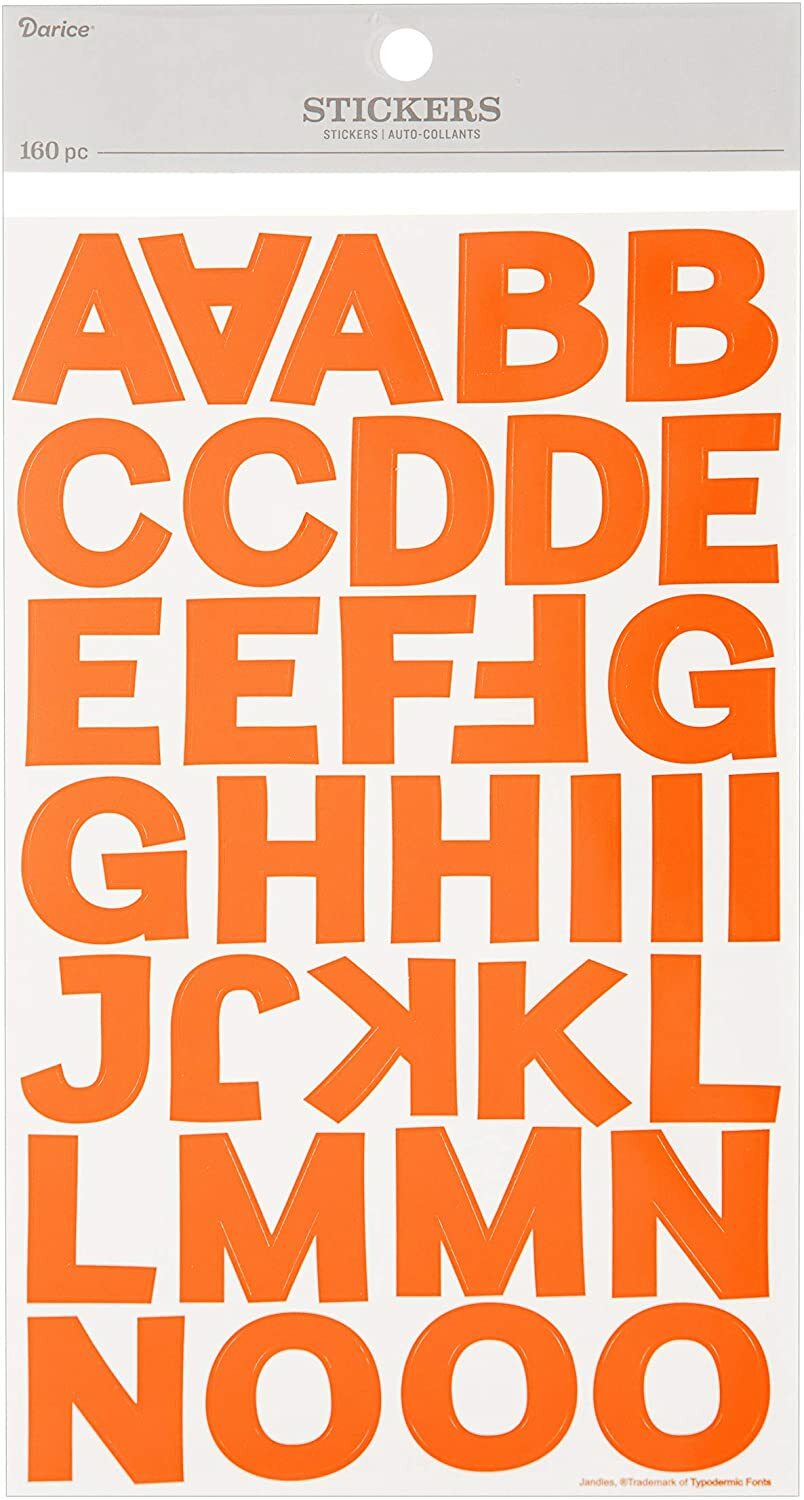 Darice Orange, Large Block Font Letter Stickers, 160 pc | eBay