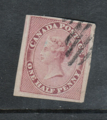 Canada #8b Very Fine Used On Vertically Ribbed Paper **With Certificate ...