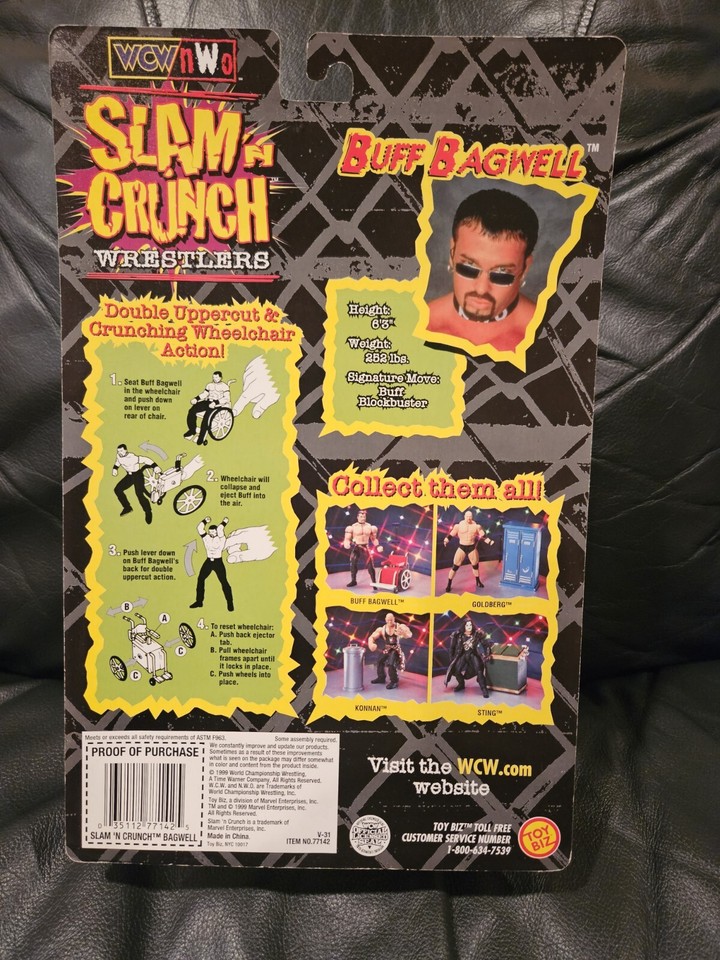 WCW/NWO Buff Bagwell With Double Uppercut Action & Crunching Wheelchair ...