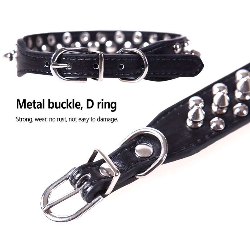 Spikad Studed Dog Rivet Adjustable PU Leather for Pet XXS M L XL XXL 9 ...