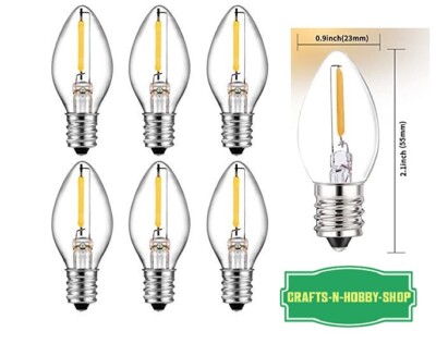 Lot of 6 LED Night Light Bulbs C7 Replacement Bulbs 0.7 watt 120v E12 ...