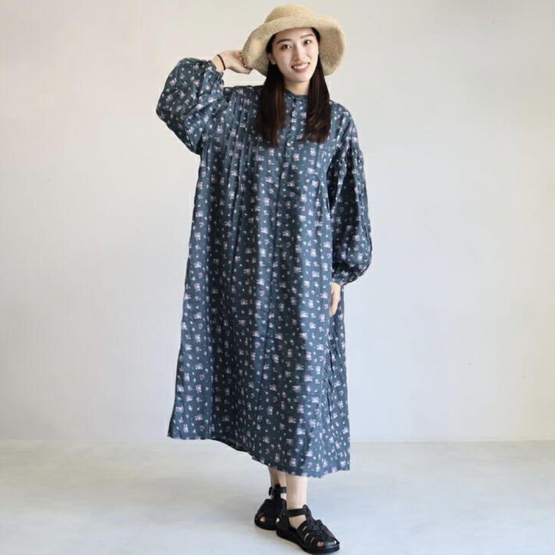 ICHI Antiquite's Robe Longue Avec Motif Floral Lin Tuck | eBay