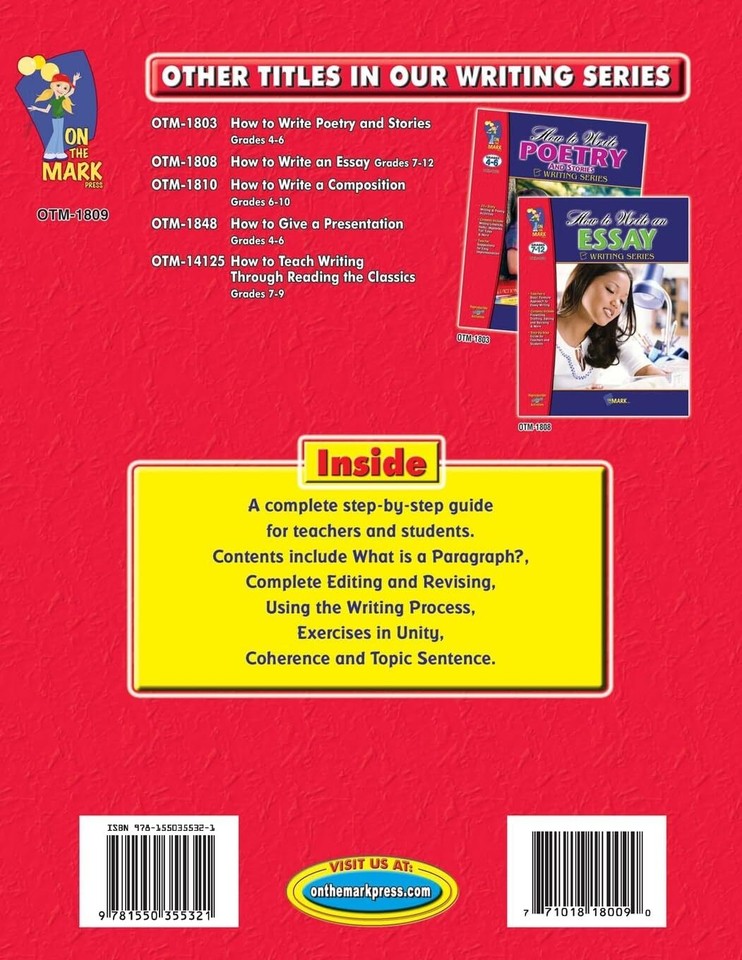 Terry Gadd How to Write a Paragraph Grades 5-10 (Paperback) (UK IMPORT ...