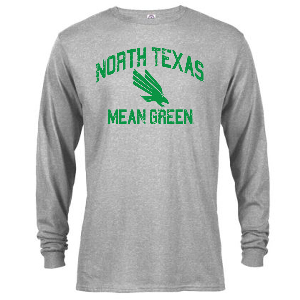 University North Texas UNT Mean Green Distressed Retro Logo Long Sleeve ...