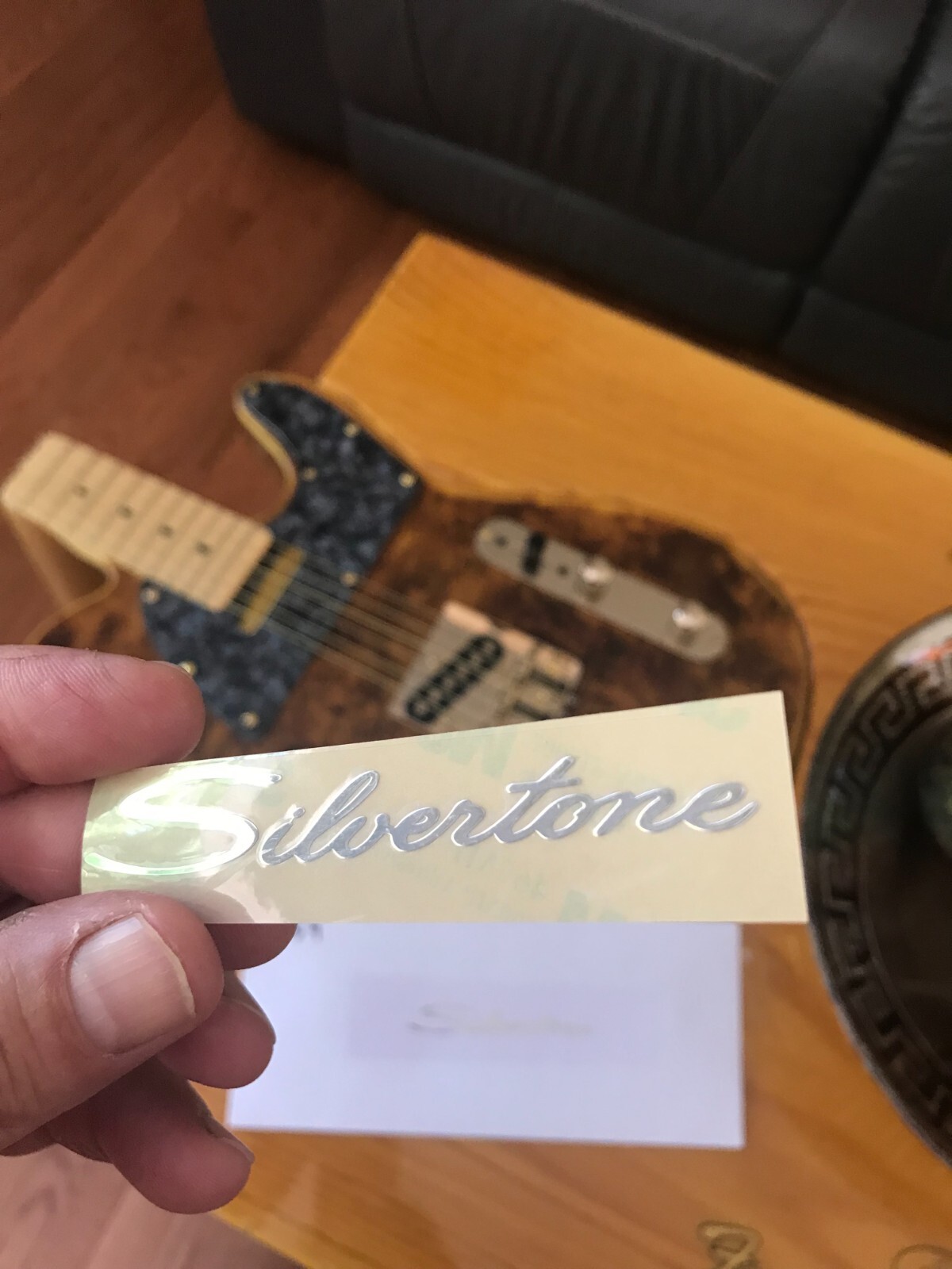 Silvertone Guitar Headstock Decal Sticker Restoration 3D metal Logo M59 ...