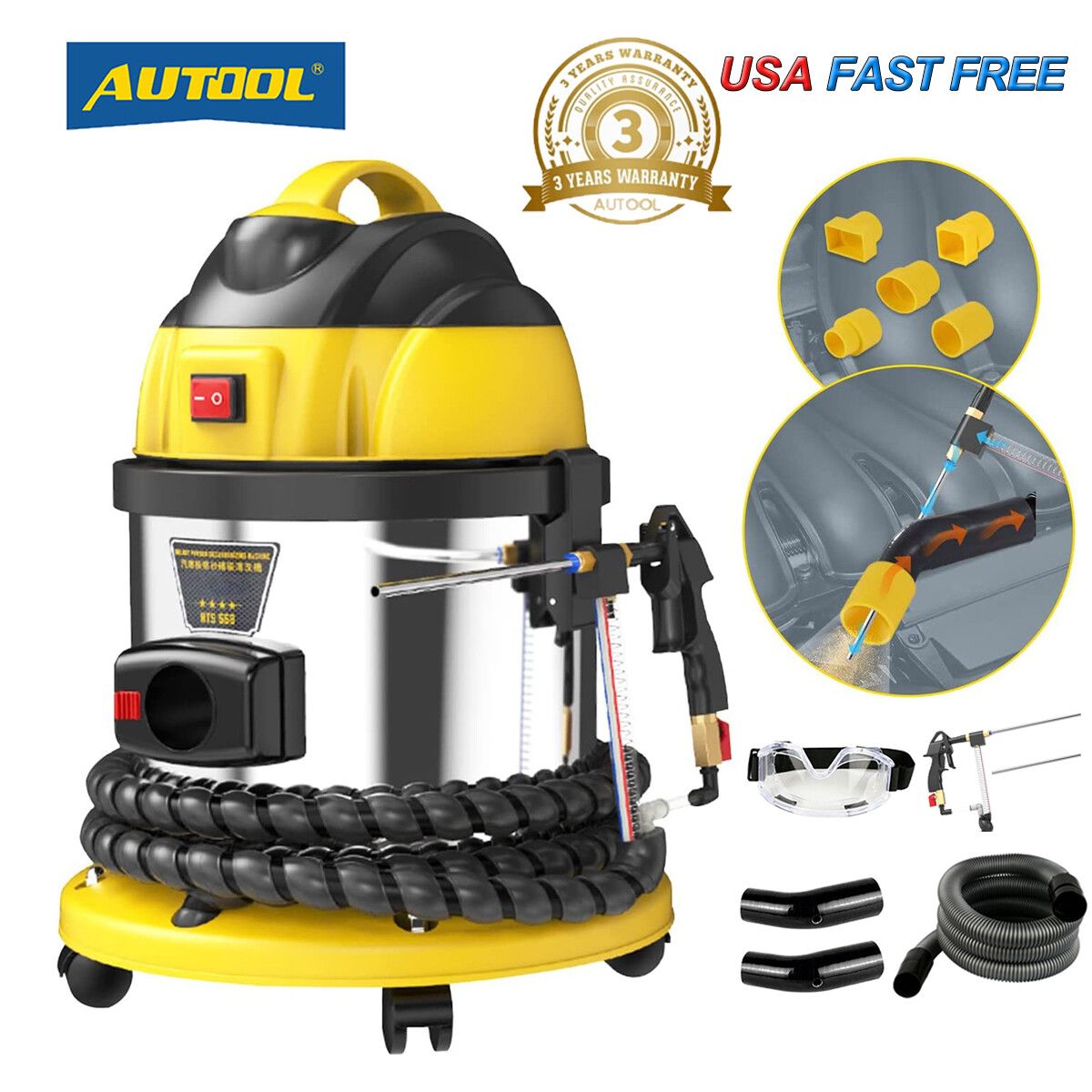 AUTOOL® HTS558 Walnut Sand Blaster Carbon Cleaner Car Engine Intake ...