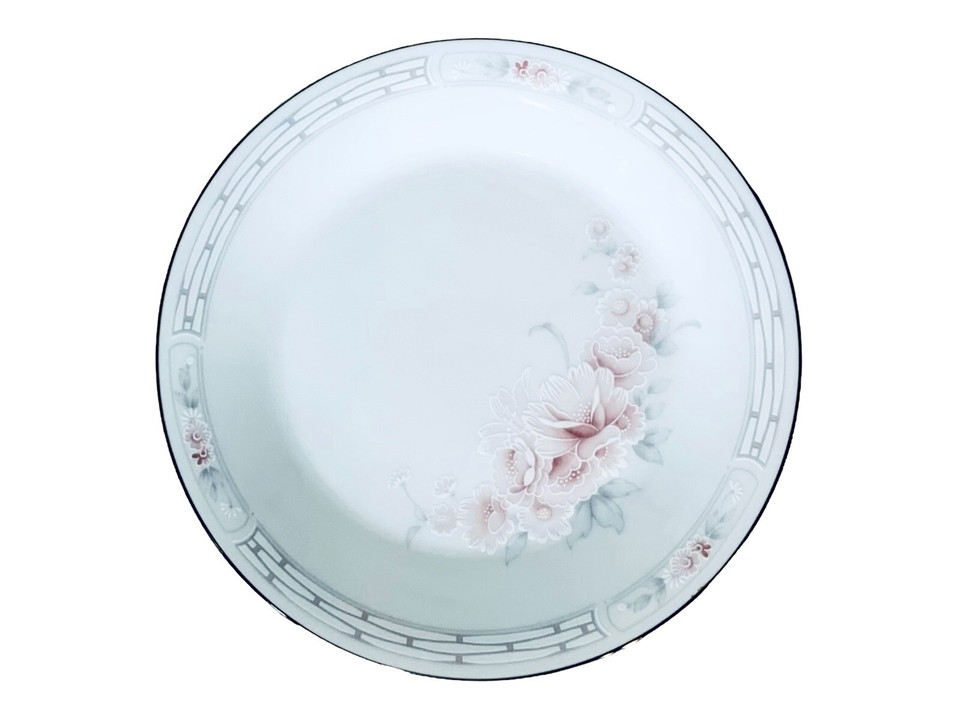 Noritake CARTHAGE 3330 Pink Floral Gray Leaves Bread & Butter Plate NEW ...