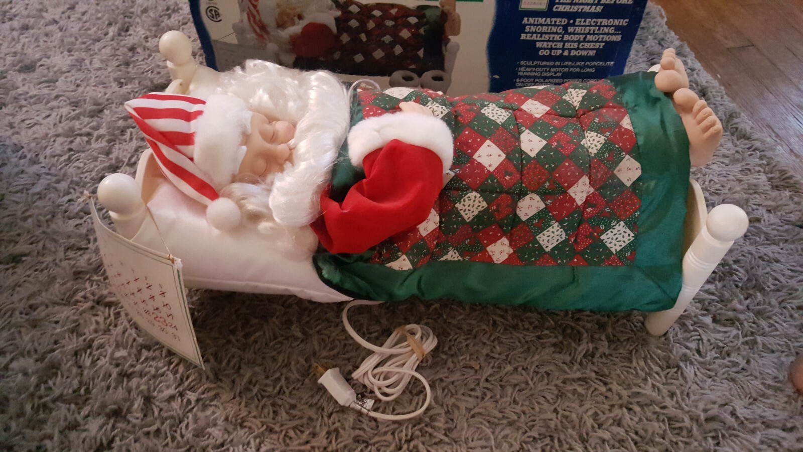 Vintage Telco motionette 24" sleeping Santa Claus animated snoring ...
