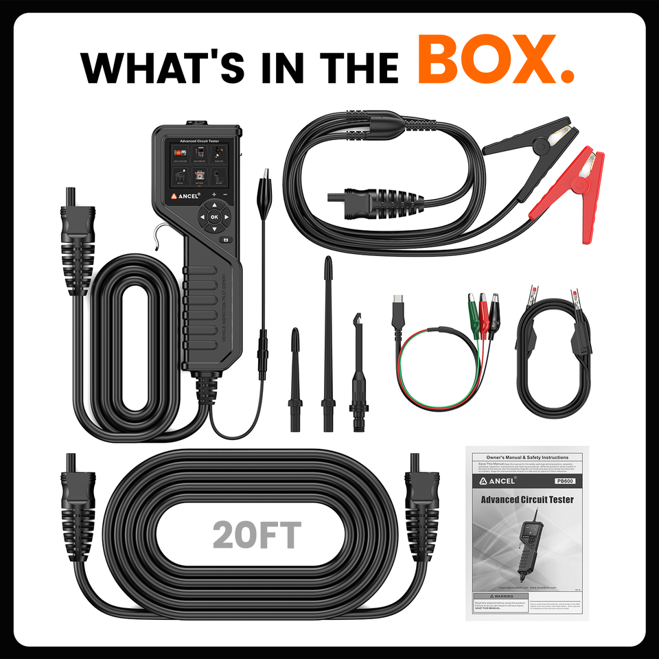 ANCEL PB600 Car Electric Circuit Probe Tester Kit Relay Fuel Injector ...