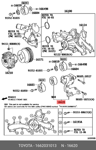 Toyota Tensioner Assembly V-Ribbed Belt MPN 16620-31013 | 1662031010 ...