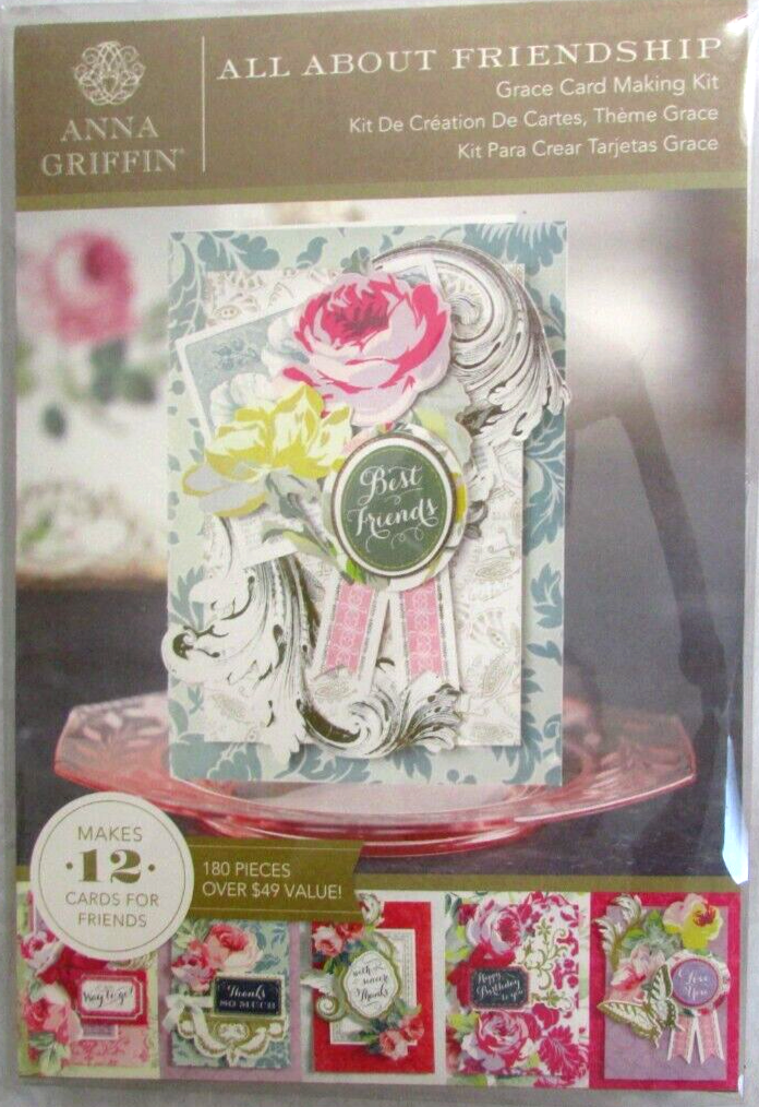 ANNA GRIFFIN ALL ABOUT FRIENDSHIP GRACE CARD MAKING KIT NEW MAKES 12 ...