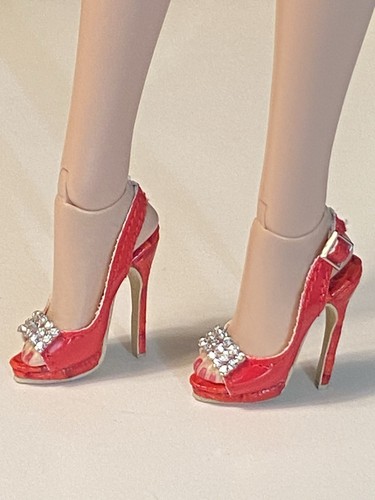 Hot Red Open Toe High Heels Stilettos Shoes Set For 16" TONNER Fashion ...