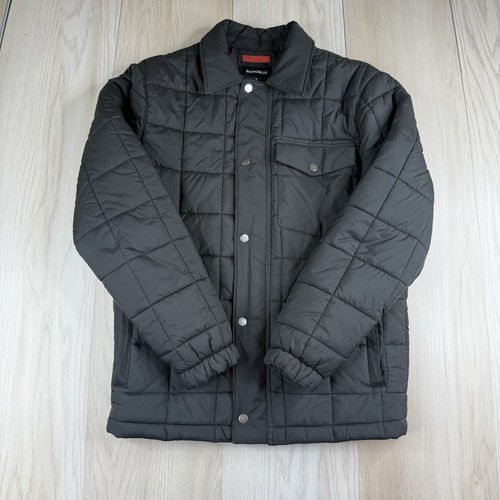 Bonobos Polyester Quilted Puffer Full Zip Jacket pocket Black Mens Size ...