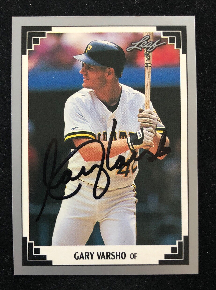 GARY VARSHO 1991 LEAF AUTOGRAPHED SIGNED AUTO BASEBALL CARD 500 PIRATES ...
