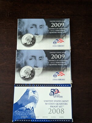 2008 State Quarters AND 2009 DC & US Territories Quarters Proof Sets ...