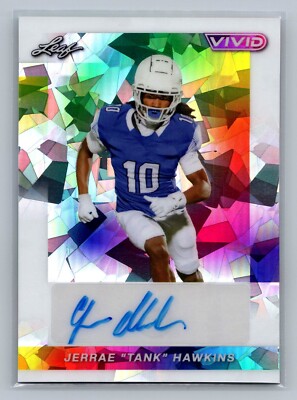 JERRAE "TANK" HAWKINS 2024 Leaf Vivid WHITE CRYSTAL AUTO /6 #BA-JH4 ...