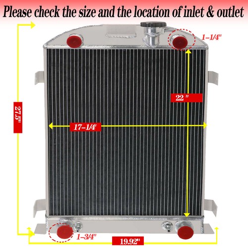 FITS 1930 1931 FORD MODEL A W/FLATHEAD V8 ENGINE 3-ROW ALUMINUM COOLING ...