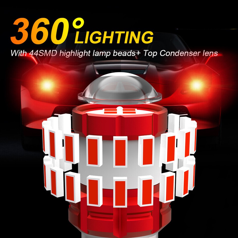 3157 3157R Red LED Brake Stop Signal Tail Light Bulbs For Ford F-150 F ...